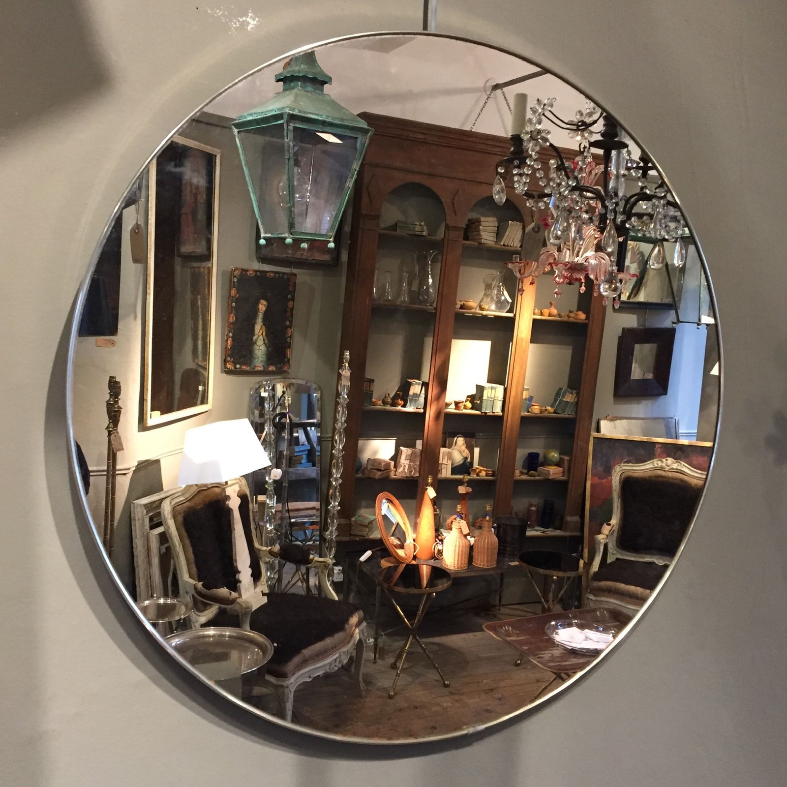 Round Chrome Mirror › James Iles Antiques